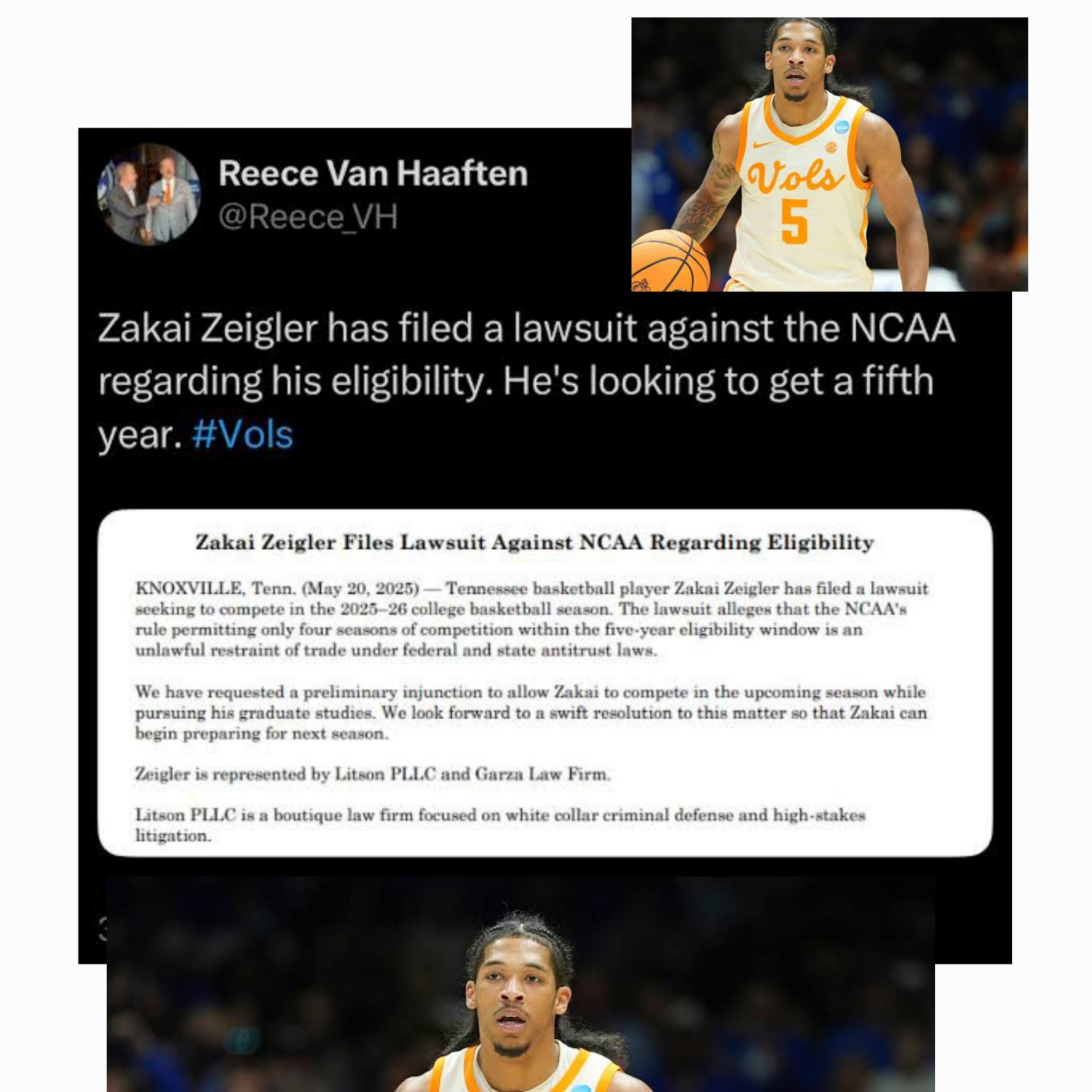 Tension in Rocky Top: Zakai Zeigler Files Lawsuit Against NCAA